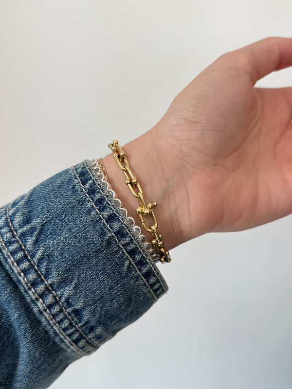 Tiffany & Co. Hardware Small Link Bracelet Gold, 7” - The Recollective